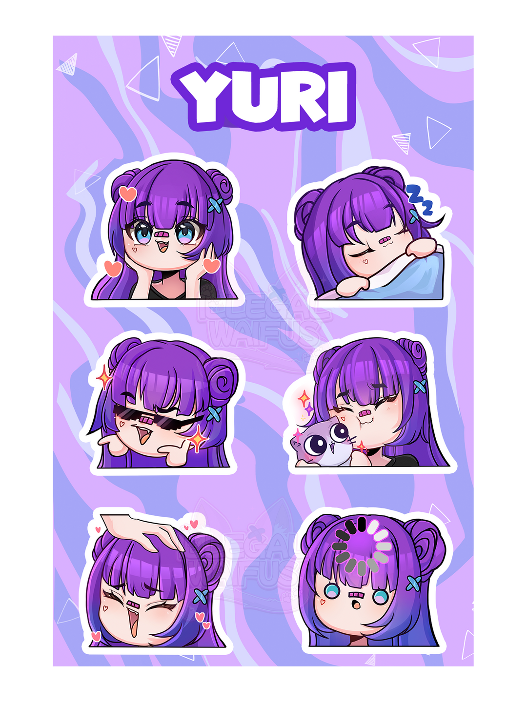 YURI EMOTES MINI STICKER PACK [LIMITED EDITION] – ILLEGAL WAIFUS