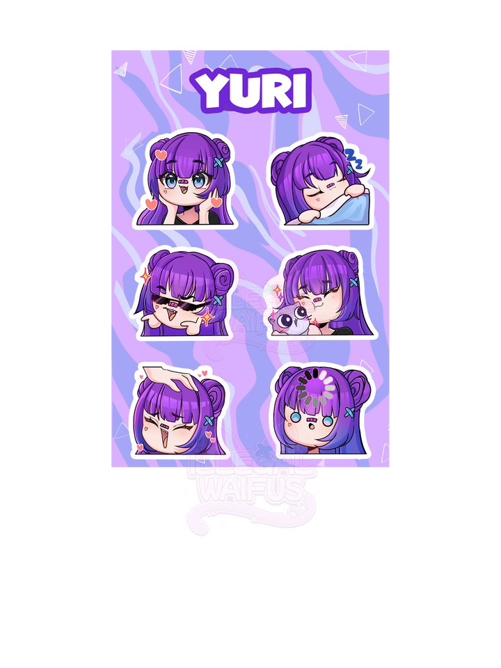 YURI EMOTES MINI STICKER PACK [LIMITED EDITION] – ILLEGAL WAIFUS