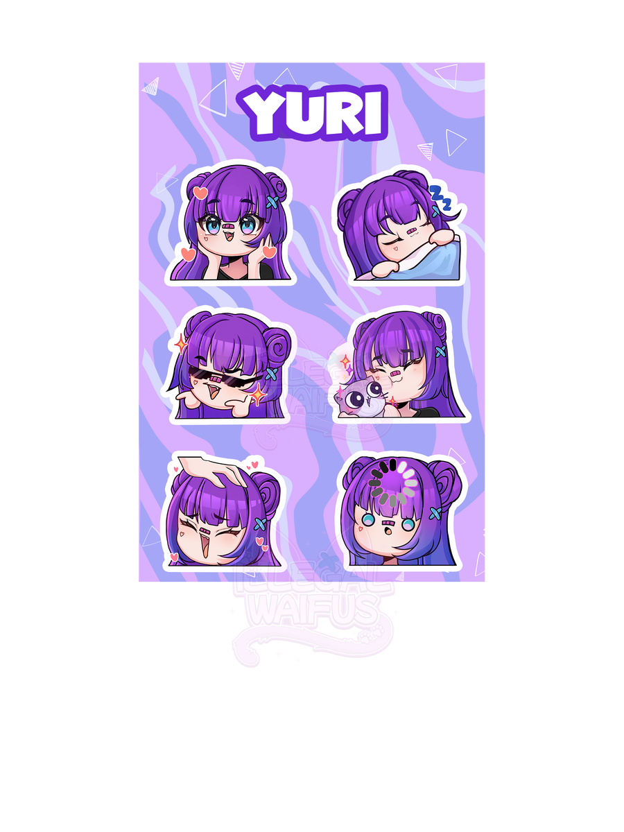 YURI EMOTES MINI STICKER PACK [LIMITED EDITION] – ILLEGAL WAIFUS